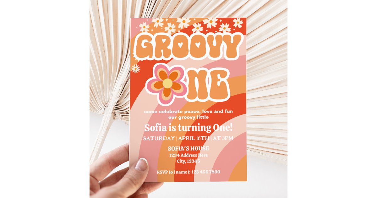 Groovy One Birthday Invitation | Zazzle