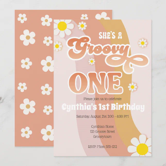 Groovy One Birthday Invitation | Zazzle