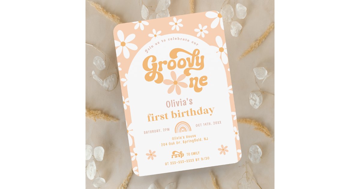 Groovy One Boho Arch 1st Birthday Invitation | Zazzle