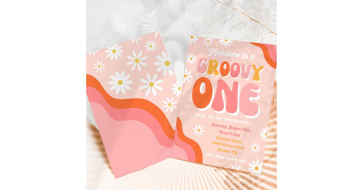 Groovy One First Birthday Invitation | |Groovy One | Zazzle