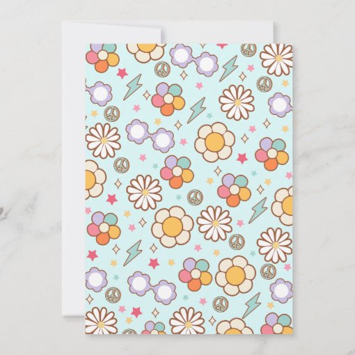 Groovy One Rainbow Flower 1st Birthday Invitation | Zazzle