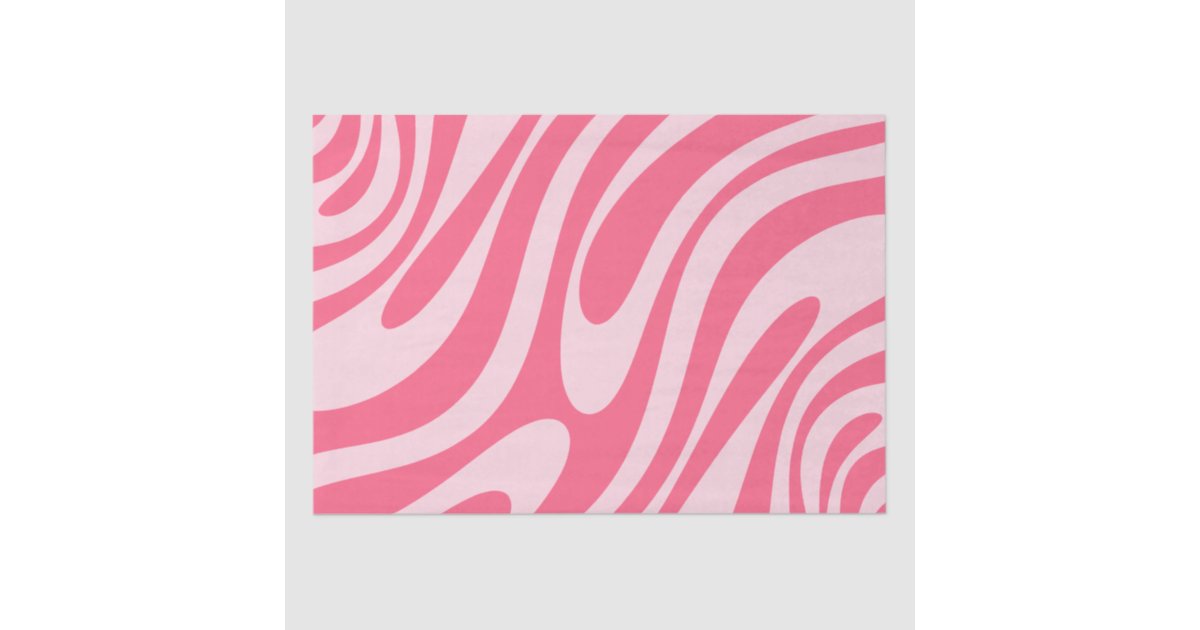 Groovy Pink Wavy Loops Retro Abstract Pattern Tissue Paper | Zazzle