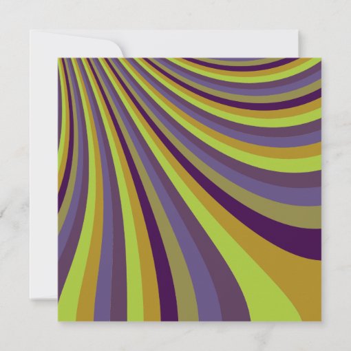 Groovy Purple and Green Rainbow Slide Stripes Patt Invitation | Zazzle