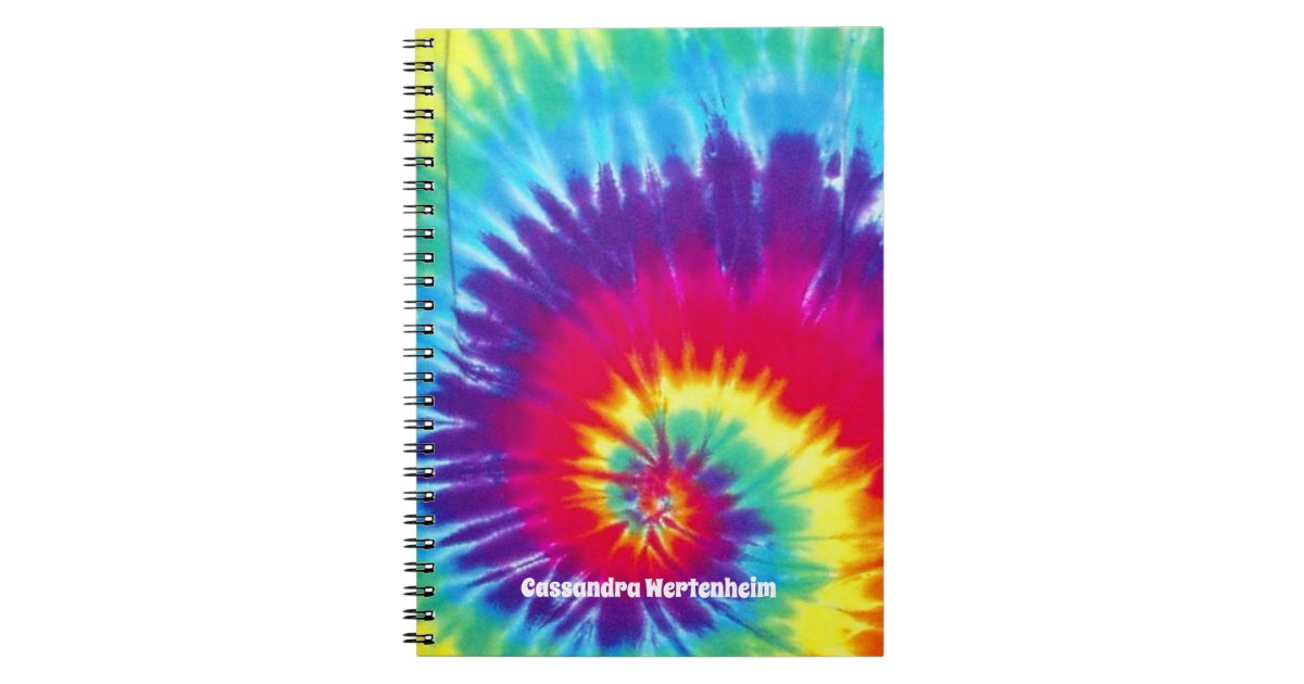 Groovy Rainbow Tie-Dye Hippie Notebook | Zazzle