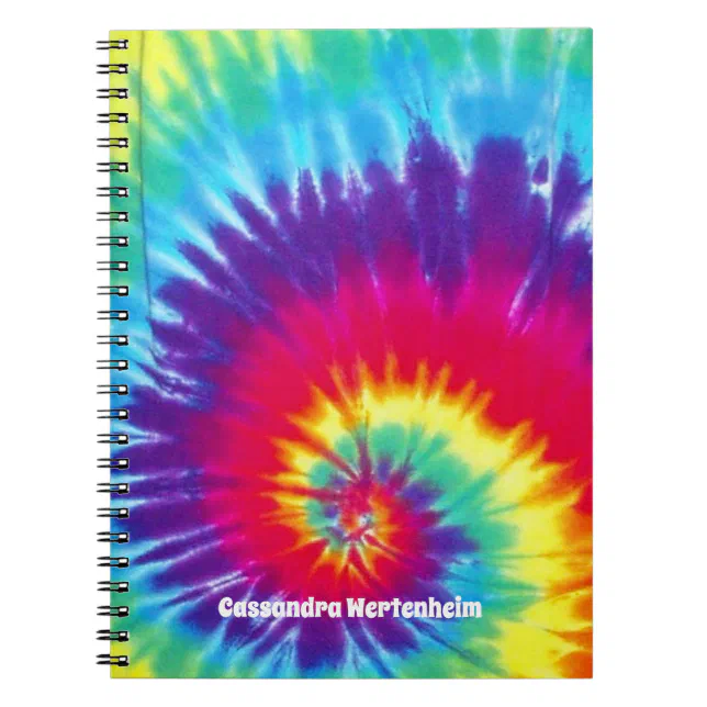 Groovy Rainbow Tie-Dye Hippie Notebook | Zazzle