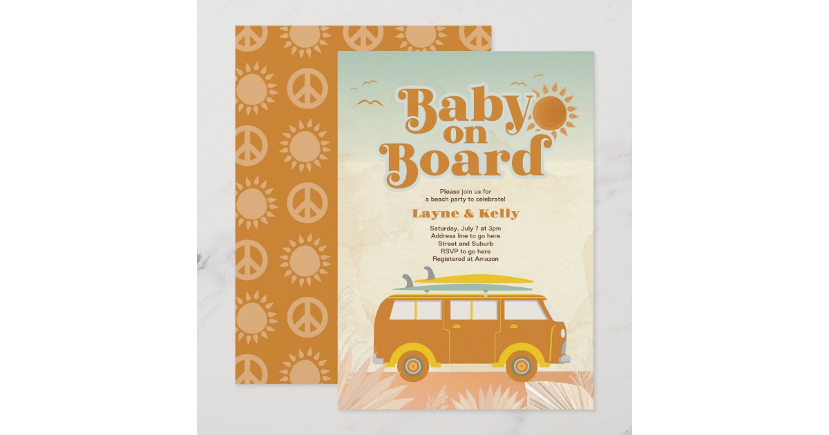 Groovy Retro 70s Baby Shower Invitation | Zazzle