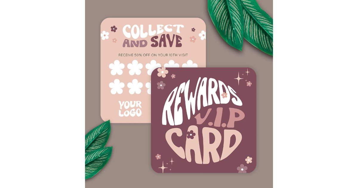 Groovy Retro 70s Fun Lashes Beauty Salon or Spa Loyalty Card | Zazzle