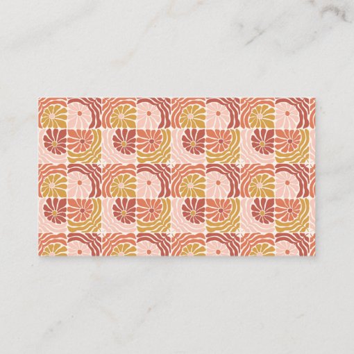 Groovy Retro Boho Mustard Yellow Botanical Trendy Business Card | Zazzle