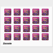 Groovy Retro Flower Power 60s 70s Square Sticker | Zazzle