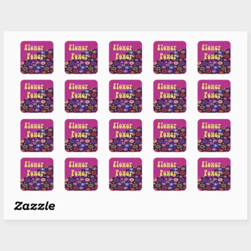 Groovy Retro Flower Power 60s 70s Square Sticker | Zazzle