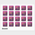 Groovy Retro Flower Power 60s 70s Square Sticker | Zazzle