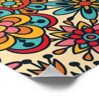 Groovy Retro Flowers Poster | Zazzle