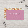 Groovy Retro Purple Peace Flowers Trendy Business Card | Zazzle