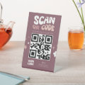 Groovy Retro Trendy Social Media Website QR Code Pedestal Sign | Zazzle