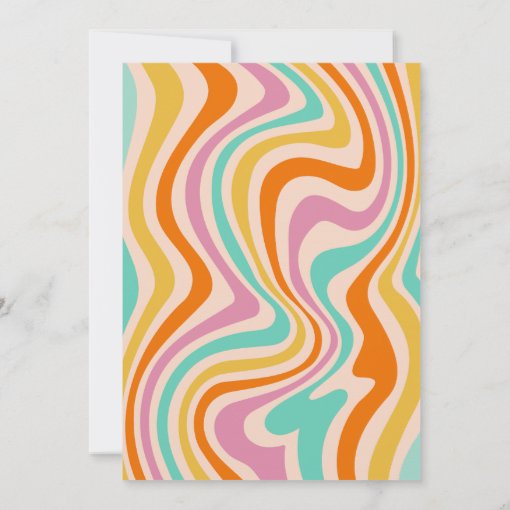 Groovy Roller Skate Retro 70s Rainbow Birthday Invitation | Zazzle