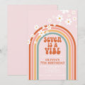 Groovy Seven is a Vibe daisy rainbow 7TH birthday Invitation | Zazzle