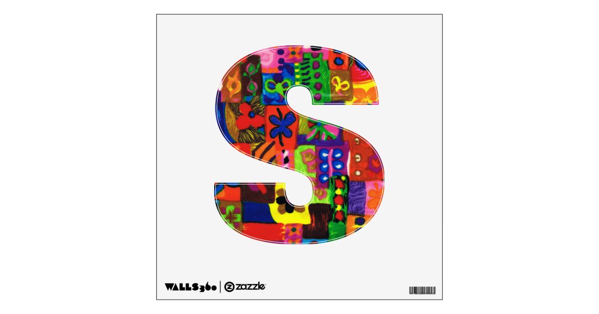 Groovy Sixties Collage Letter S Wall Decal | Zazzle