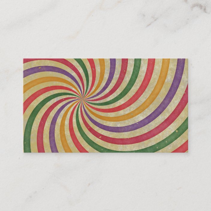 Groovy Spiral Sunbeam Ray Swirl Design Grungy Business Card | Zazzle.com