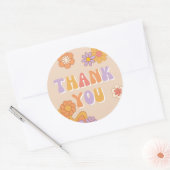 Groovy Thank You Sticker | Groovy Favor Tag | Zazzle