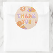 Groovy Thank You Sticker | Groovy Favor Tag | Zazzle