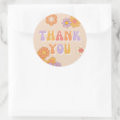 Groovy Thank You Sticker | Groovy Favor Tag | Zazzle