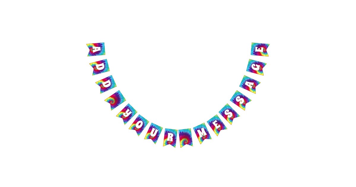 Groovy Tie Dye Hippie Bunting Flags | Zazzle