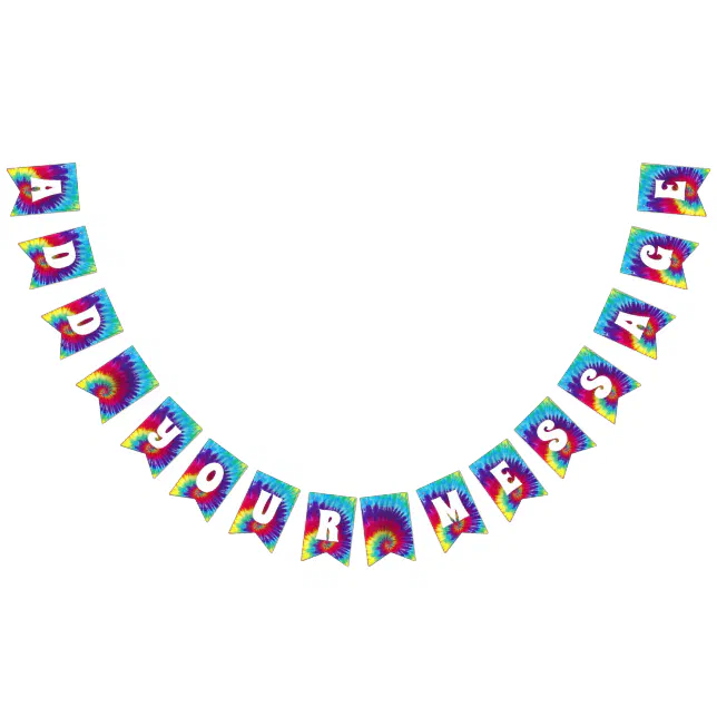 Groovy Tie Dye Hippie Bunting Flags | Zazzle