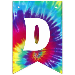 Groovy Tie Dye Hippie Bunting Flags | Zazzle
