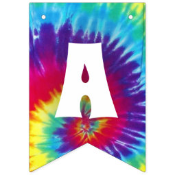 Groovy Tie Dye Hippie Bunting Flags | Zazzle