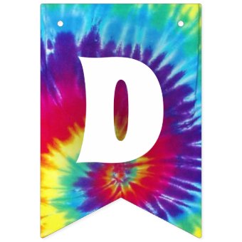 Groovy Tie Dye Hippie Bunting Flags | Zazzle