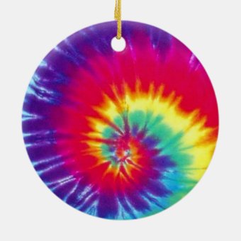 Groovy Tie Dye Hippie Ceramic Ornament | Zazzle