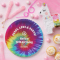 Groovy Tie Dye Hippie Party Paper Plates | Zazzle