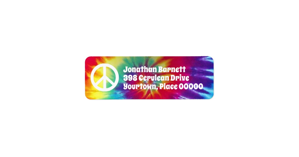 Groovy Tie Dye Hippie Return Address Label | Zazzle