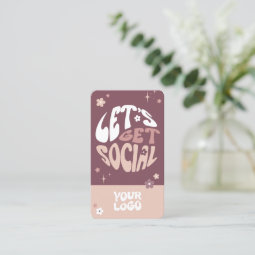 Groovy Trendy Social Media Scannable QR Code Business Card | Zazzle