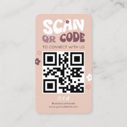 Groovy Trendy Social Media Scannable QR Code Business Card | Zazzle