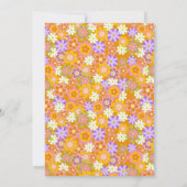 Groovy Vintage Orange Flowers All In One Wedding Invitation | Zazzle