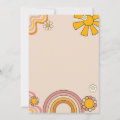 Groovy Wild & Three Flower Power Rainbow Birthday Invitation | Zazzle