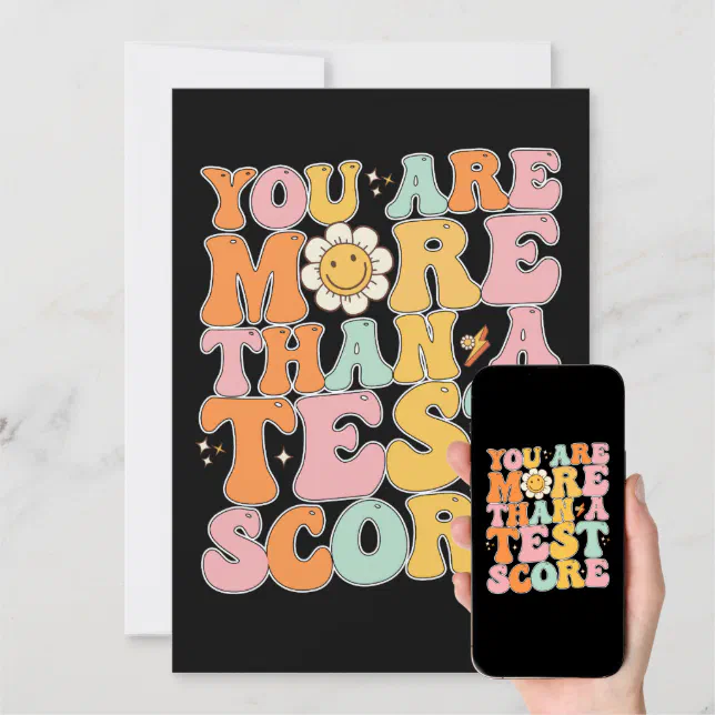 Groovy You Are More Than A Test Score Testing Day Invitation | Zazzle