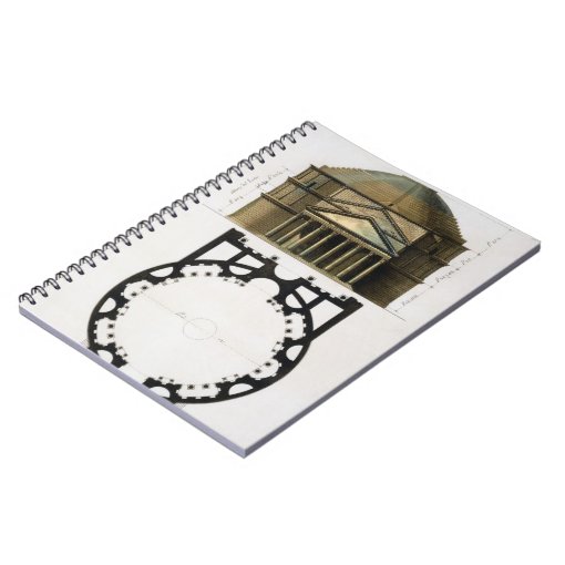 Ground plan and facade of the Pantheon, Rome, from Notebook | Zazzle