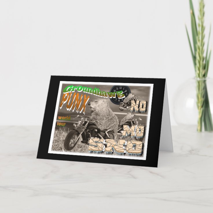 Groundhawg PUNX Happy Groundhog Day Card | Zazzle
