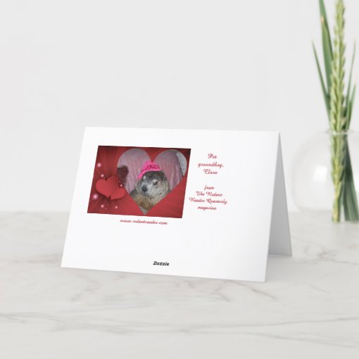 Groundhog, Clara Valentine's Day Card | Zazzle