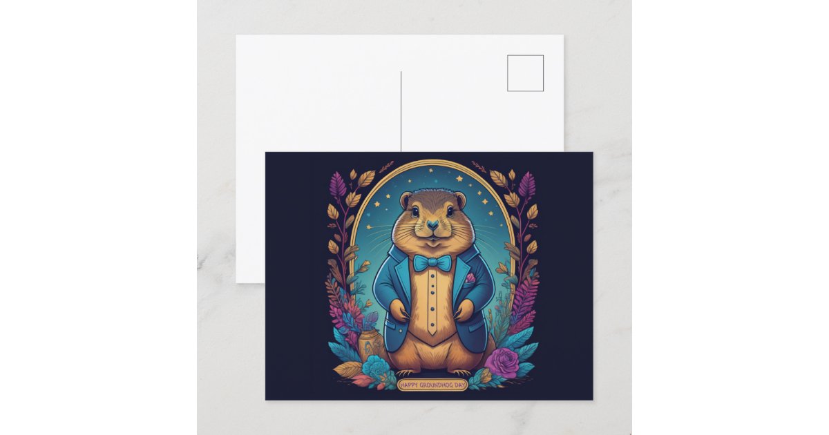 Groundhog Day A Celebration of Spring Postcard | Zazzle
