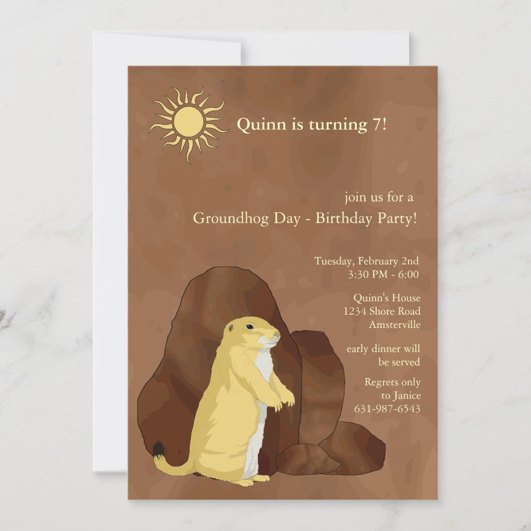 Groundhog Day Birthday Party Invitation | Zazzle