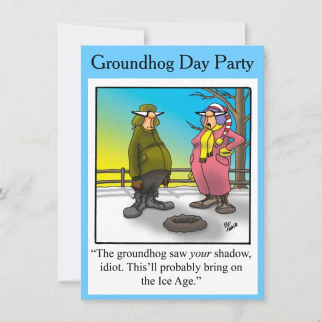 Groundhog Day Humor Party Invitations | Zazzle
