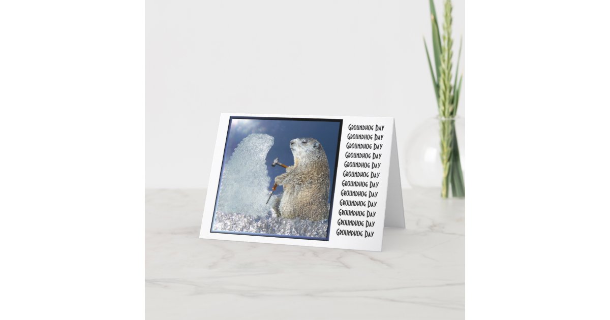 Groundhog Day Ice Sculpture Card | Zazzle