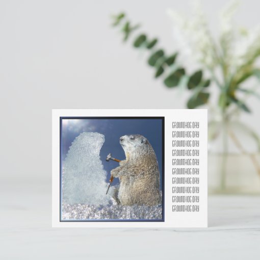 Groundhog Day Ice Sculpture Postcard | Zazzle