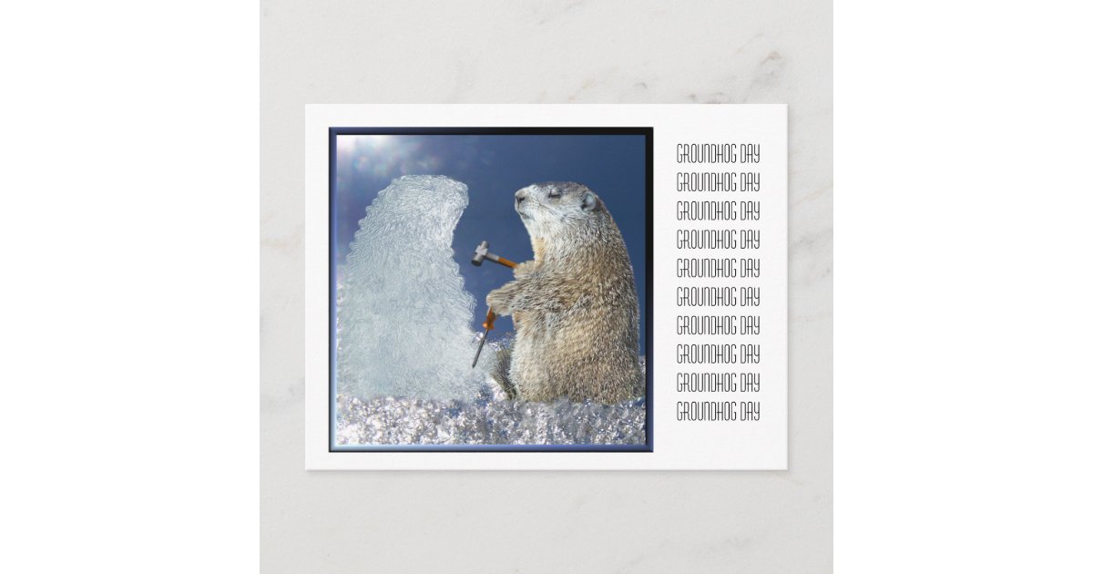 Groundhog Day Ice Sculpture Postcard | Zazzle