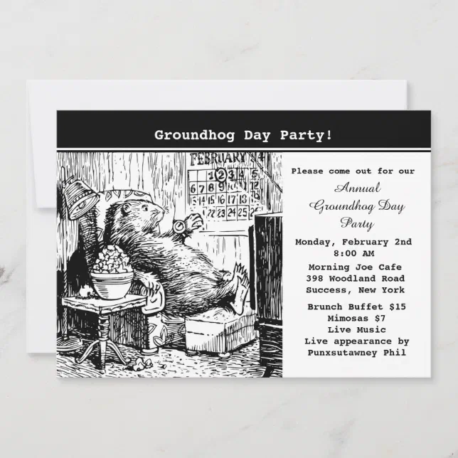Groundhog Day Party Invitation | Zazzle