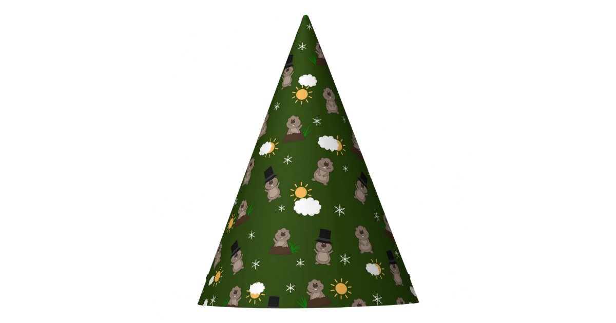 groundhog-day-pattern-party-hat-zazzle