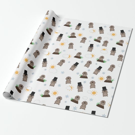 Groundhog Day Pattern Wrapping Paper | Zazzle.com